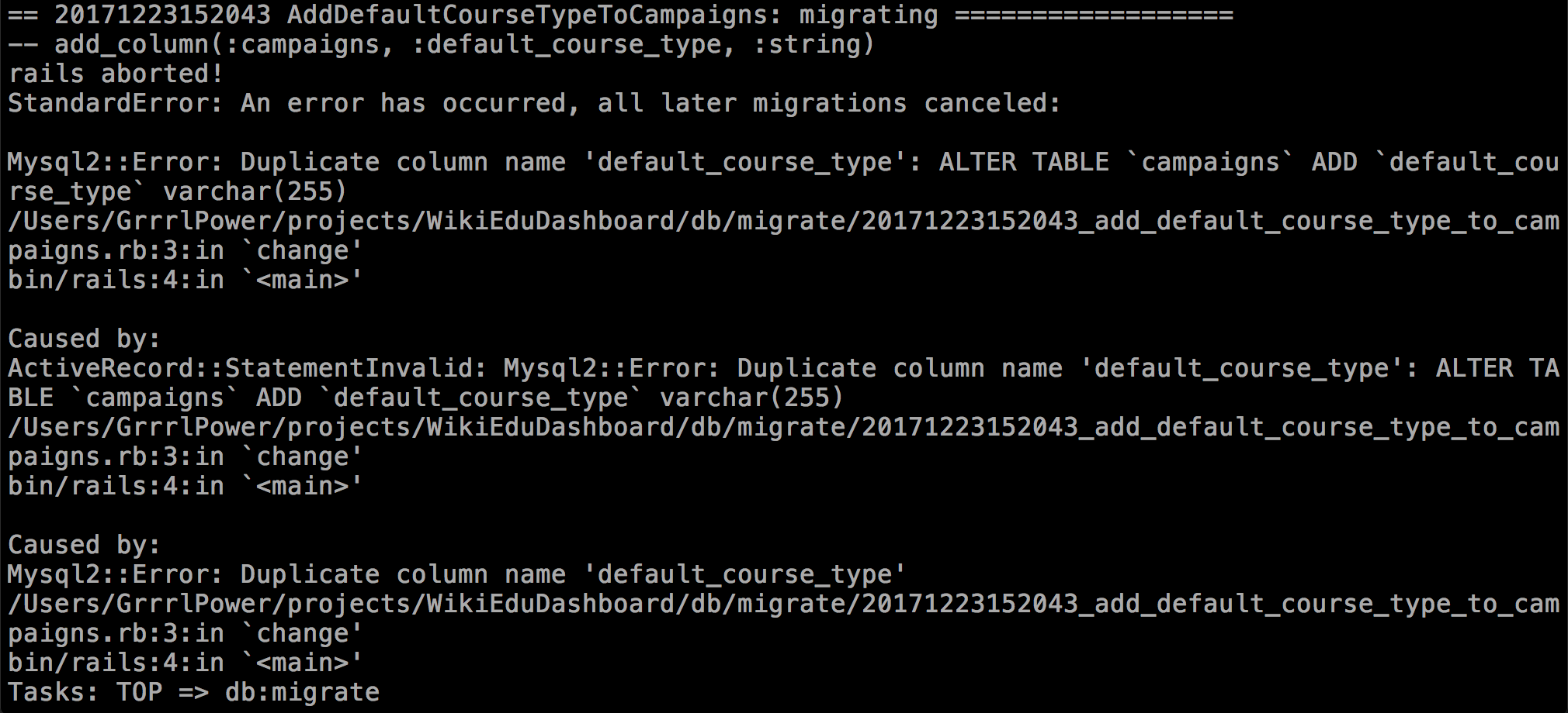 How to solve: Rails db:migration files accidentally deleted | maudite codes